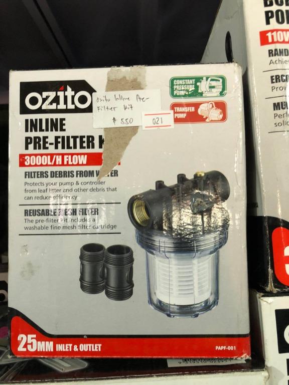 Inline Pre-Filter Kit 3000L/H Flow, Commercial & Industrial ...