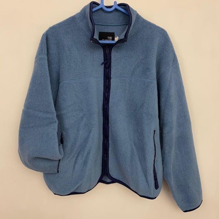 【日本製造】Made in Japan - MEN Sky Blue Zipper Fleece Jacket Size L 男裝淺藍色抓毛 ...