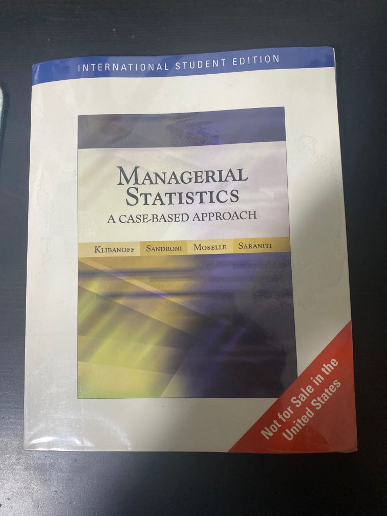 Managerial Statistics - A Case Based Approach, Hobbies & Toys, Books ...