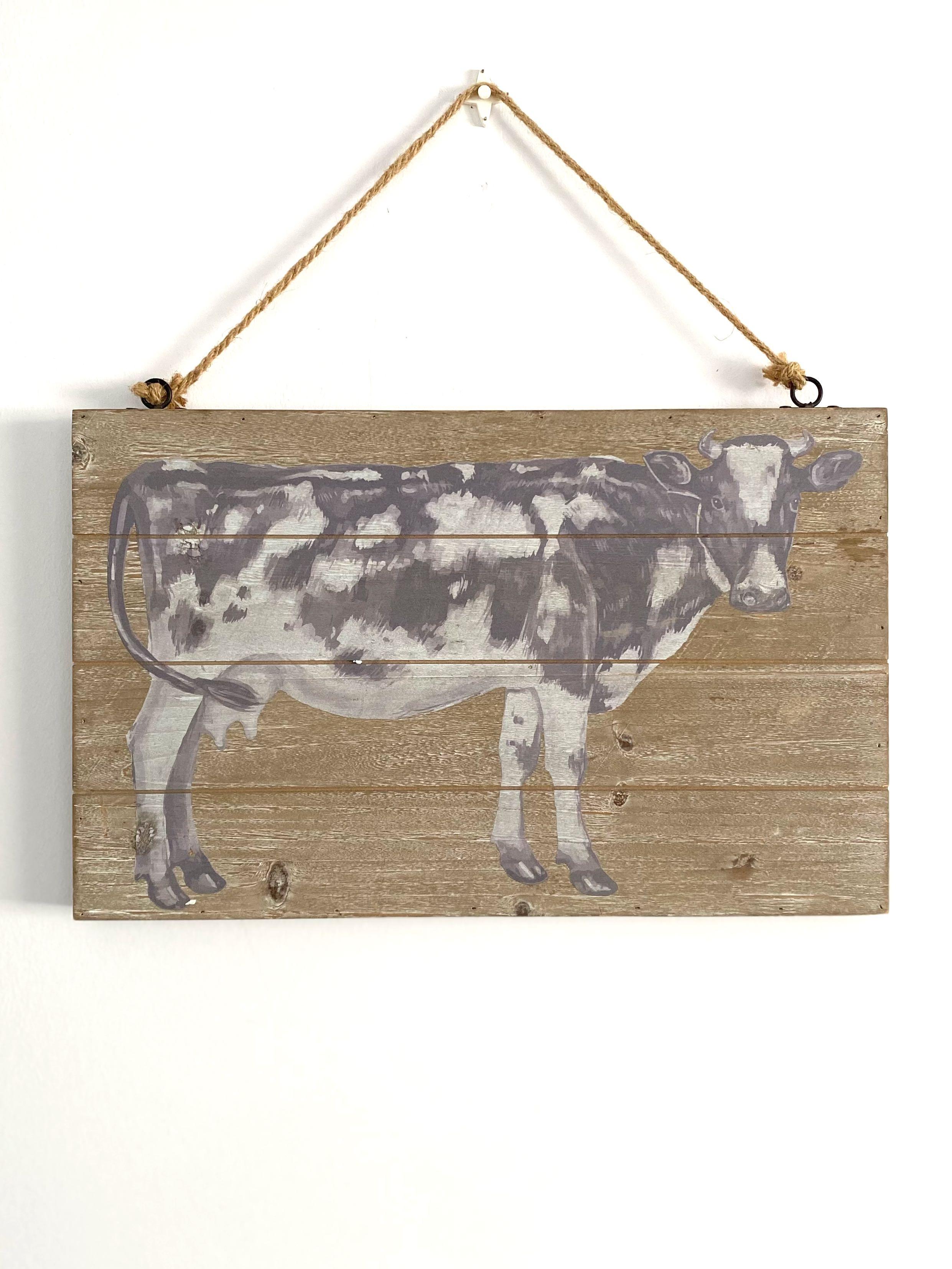 Milk cow farmhouse wall plaque picture, Furniture & Home Living, Home ...
