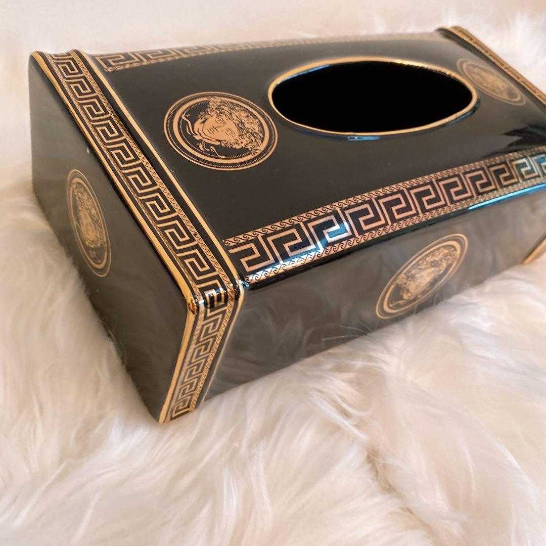[NEW INSTOCK] PLATINUM WITH STOPPERS Black Gold Medusa Versace Tissue ...