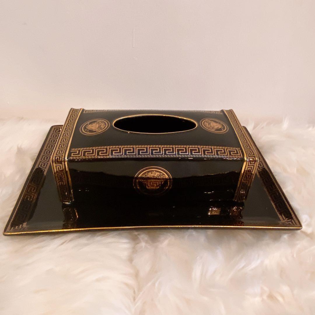 [NEW INSTOCK] PLATINUM WITH STOPPERS Black Gold Medusa Versace Tissue ...