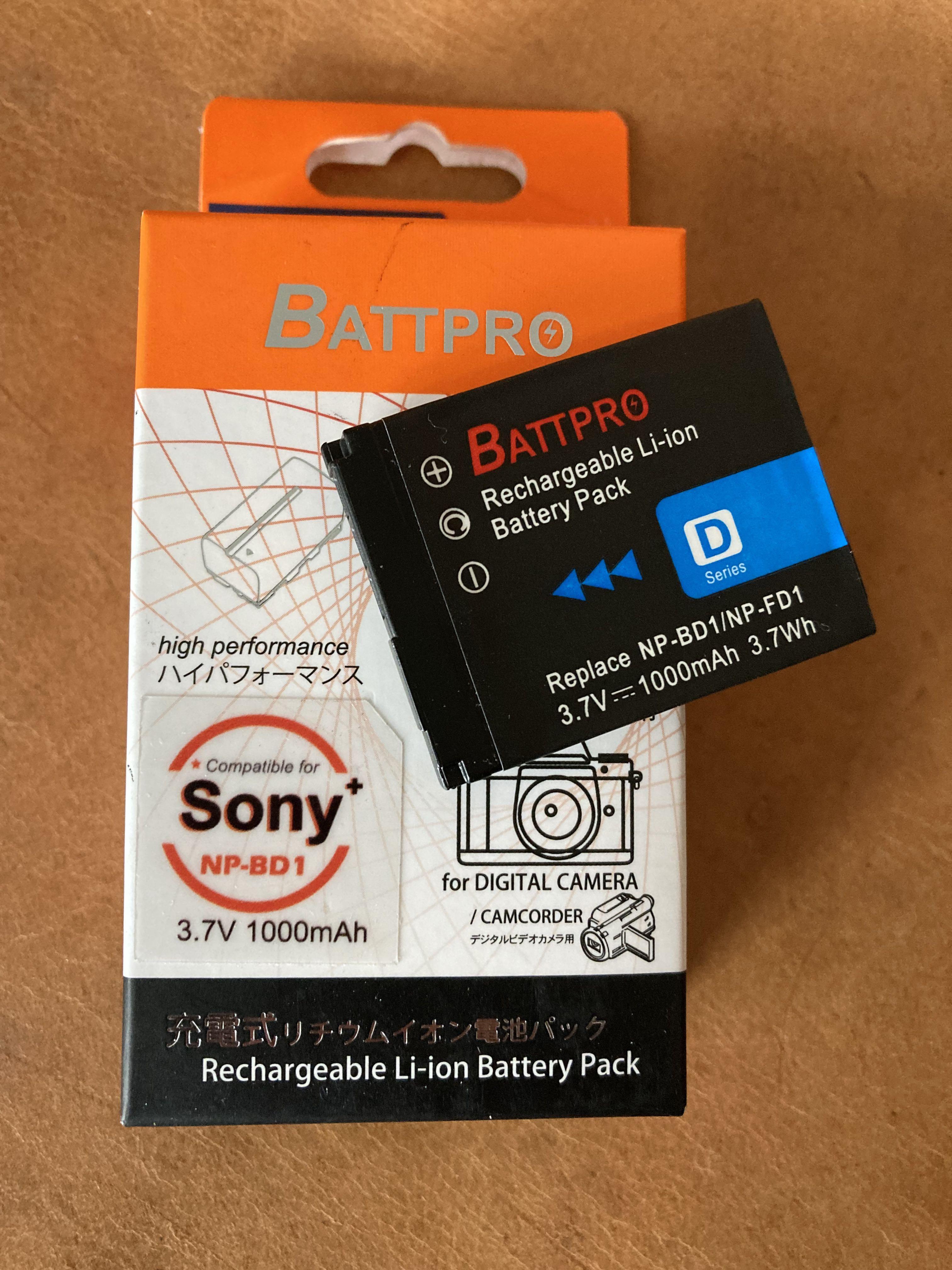 NPBD1 NP-BD1 NP-FD1 NPFD1電池合SONY DSC-G3,T900,T700,T300,T200,T77,T2數碼相機專用 香港行貨由BATTPRO免費一年保用, 攝影 ...