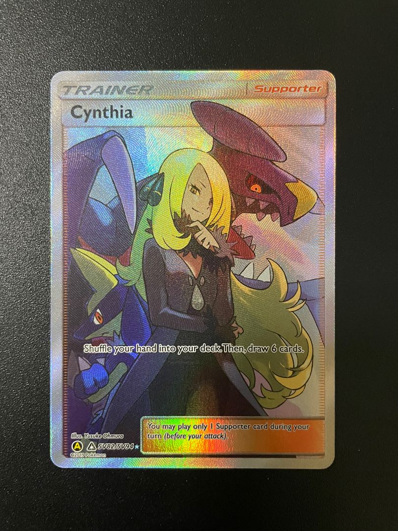 Pokemon TCG Cynthia - SV82/SV94 - Full Art Ultra Rare Hidden Fates ...