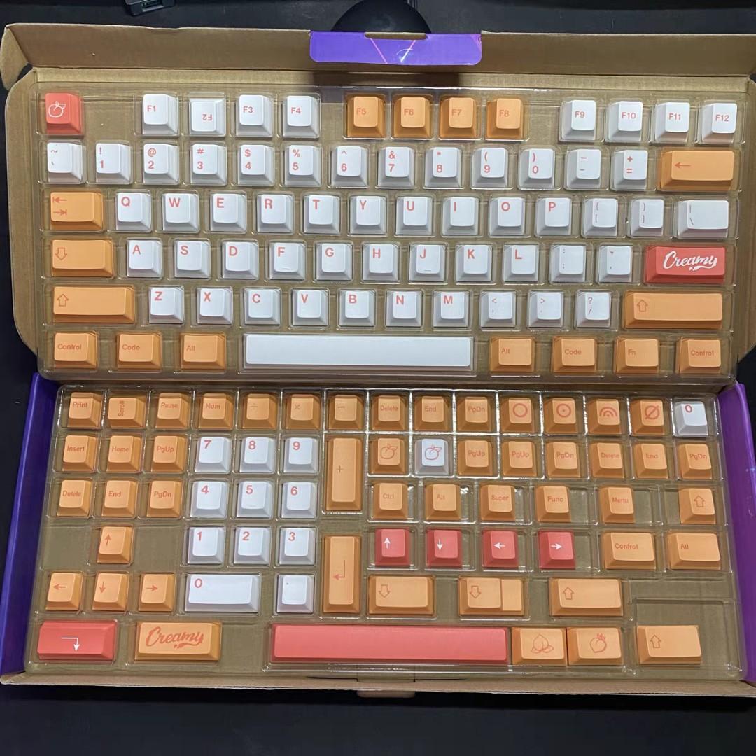 |SALE| PBT Peach and Cream Cherry Profile keycap 148 Key caps Dye Sub ...
