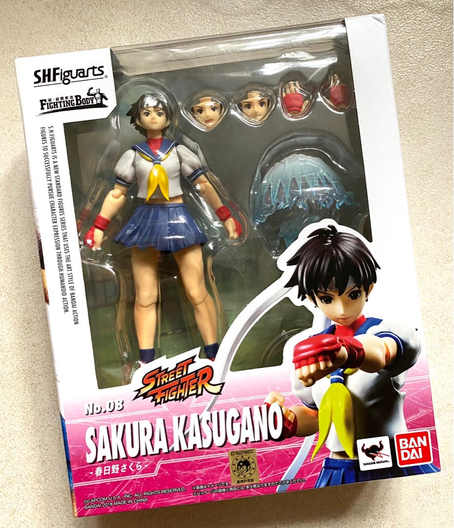 S.H.Figuarts SHF SAKURA KASUGANO 春日野 櫻 STREET FIGHTER No.08, 興趣及遊戲, 玩具 & 遊戲類 - Carousell