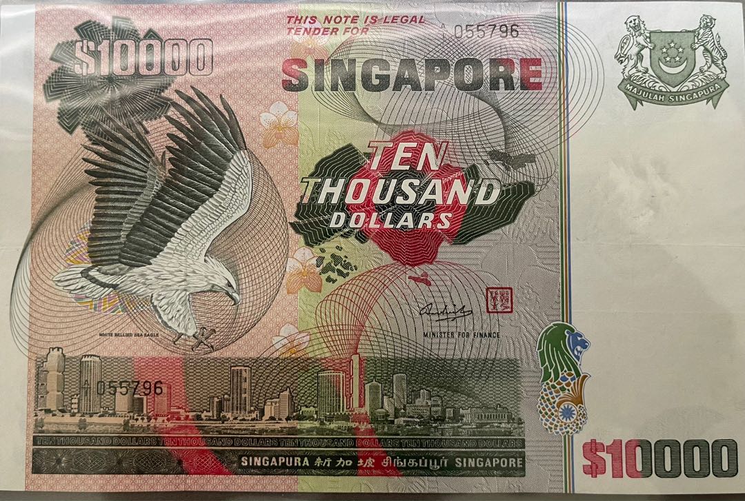 Singapore $10k bird series banknote, Hobbies & Toys, Memorabilia ...
