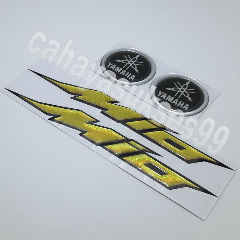 Sticker Timbul YAMAHA MIO Gold Emblem Motor YAMAHA Bulat Hitam Silver ...