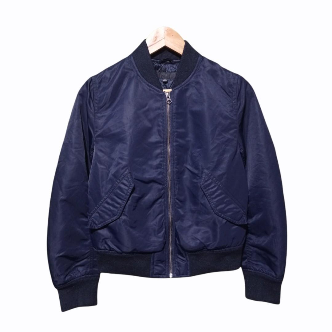 Uniqlo Bomber Jacket Navy Blue, Women's Fashion, Coats, Jackets and ...