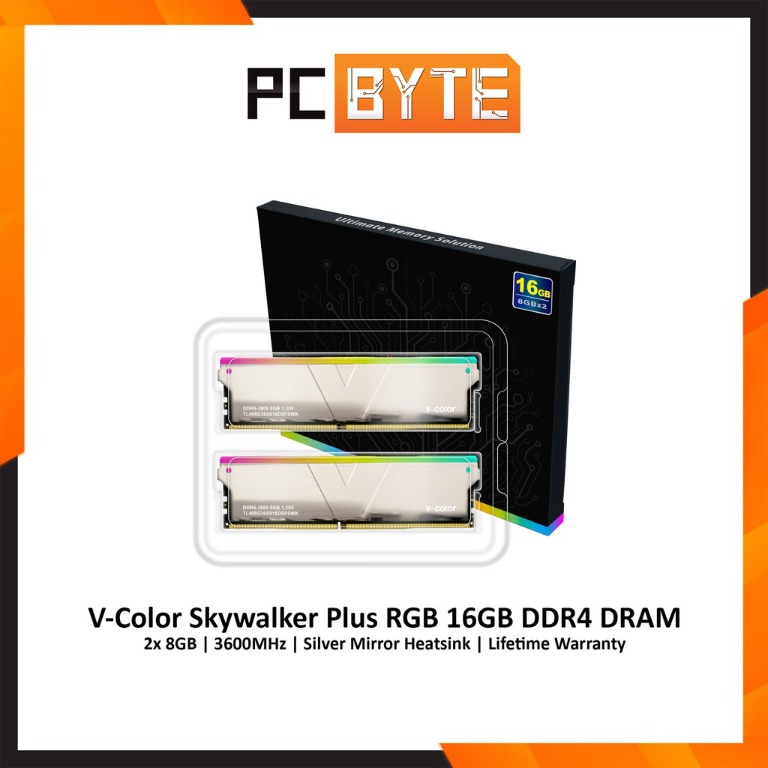 V-Color Skywalker Plus RGB 16GB DDR4 DRAM Memory Kit (2x 8GB | 3600MHz ...