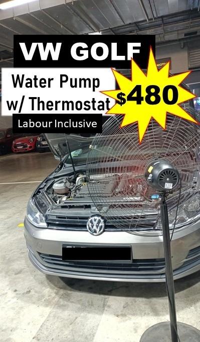 VW Golf Original Water Pump with Thermostat Replacement, Car ...