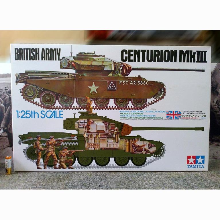 【拼裝模型_軍事】罕有絕版 1/25 田宮 TAMIYA #30614 BRITISH ARMY CENTURION MKIII 英國 百夫長 主戰坦克（全內構，附5兵人）, 興趣及遊戲 ...