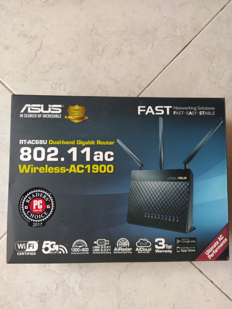 ASUS RT-AC68U Wireless-AC1900 Dual Band Gigabit Router, Computers ...