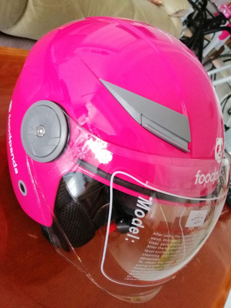 BN Food Panda Helmet size L, Motorcycles, Motorcycle Accessories on ...