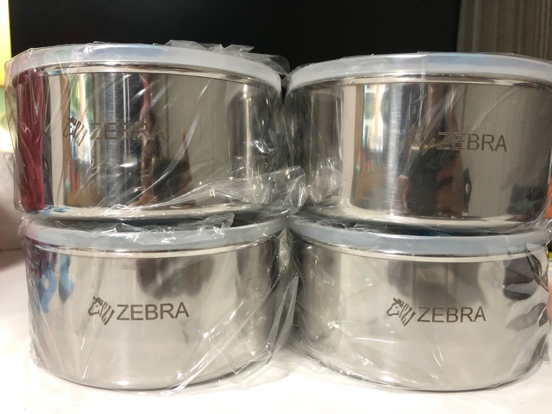 Brand New Zebra Stainless Steel Container, Furniture & Home Living ...