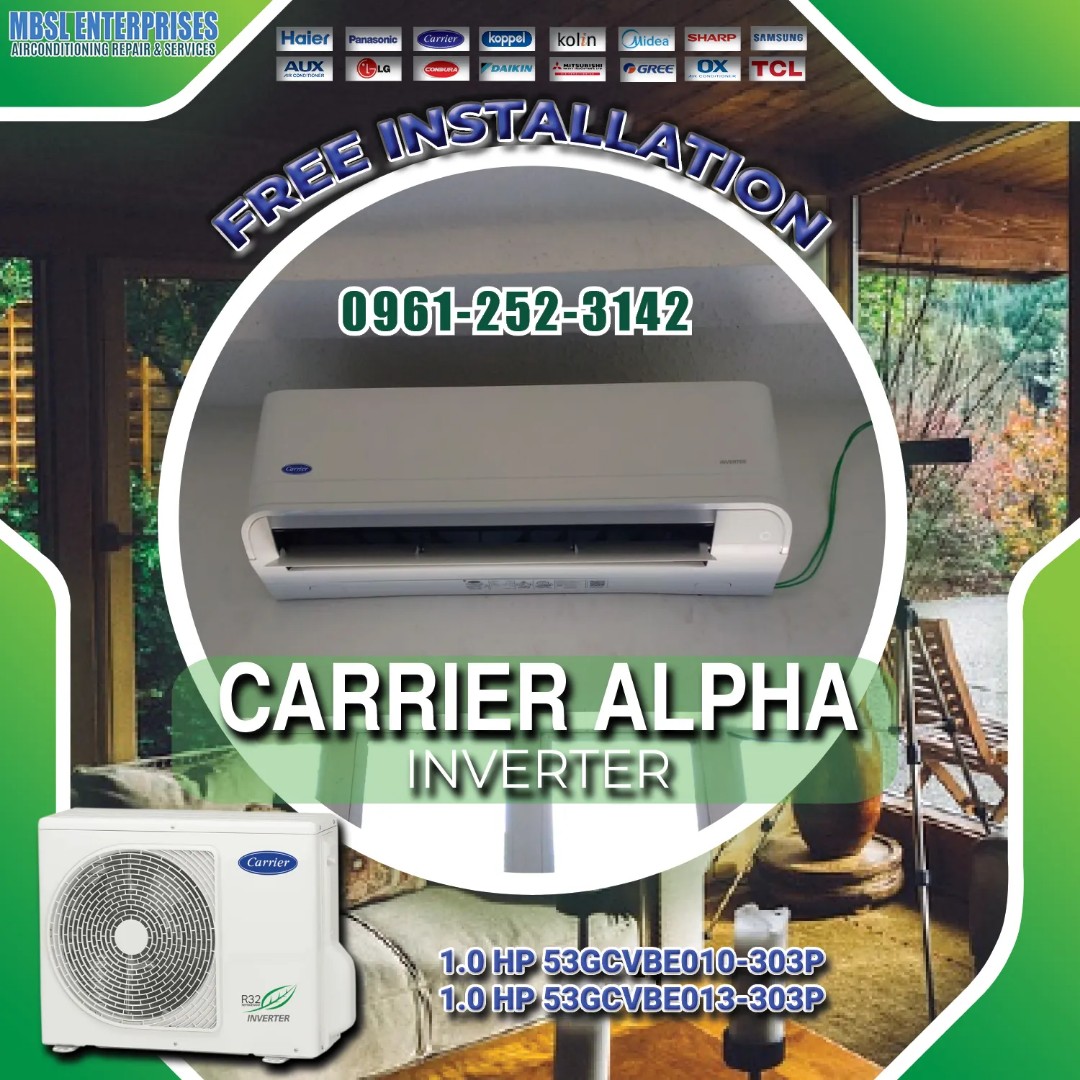 Carrier Alpha Inverter Split Type With Free Installation, TV & Home ...