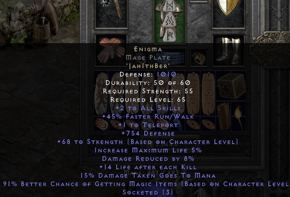 Diablo 2 Enigma Mage Plate 1010, Video Gaming, Gaming Accessories, In-Game Products on Carousell