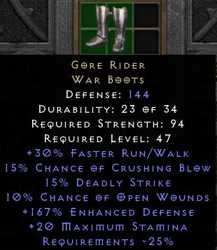 Diablo 2 Resurrected Gore Rider (Boots), Video Gaming, Gaming ...