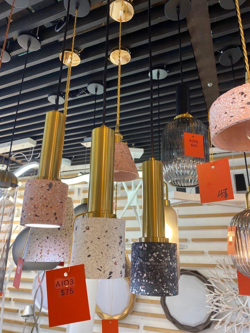 Kelly Terrazzo Led Pendant Light A103, Furniture & Home Living ...