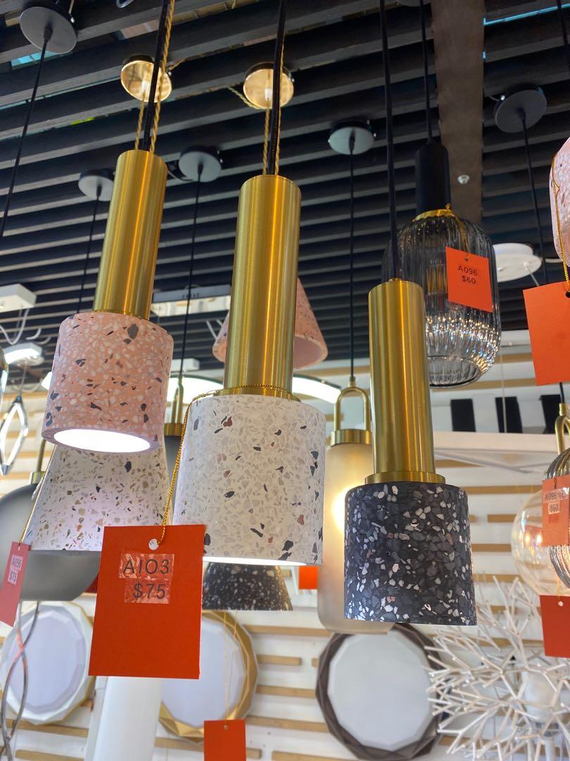 Kelly Terrazzo Led Pendant Light A103, Furniture & Home Living ...