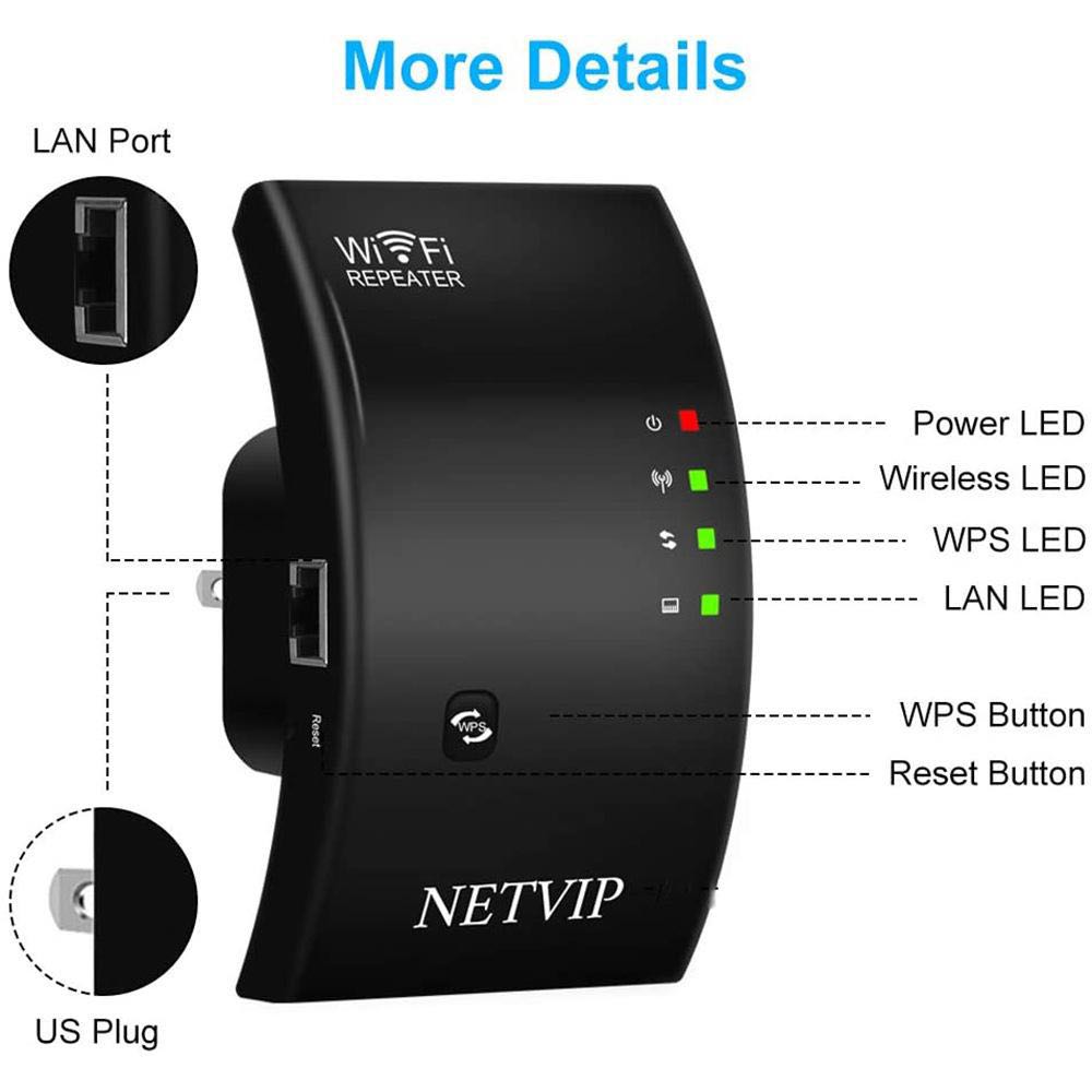 NETVIP 300Mbps WiFi Range Extender Signal Boosters for House ...