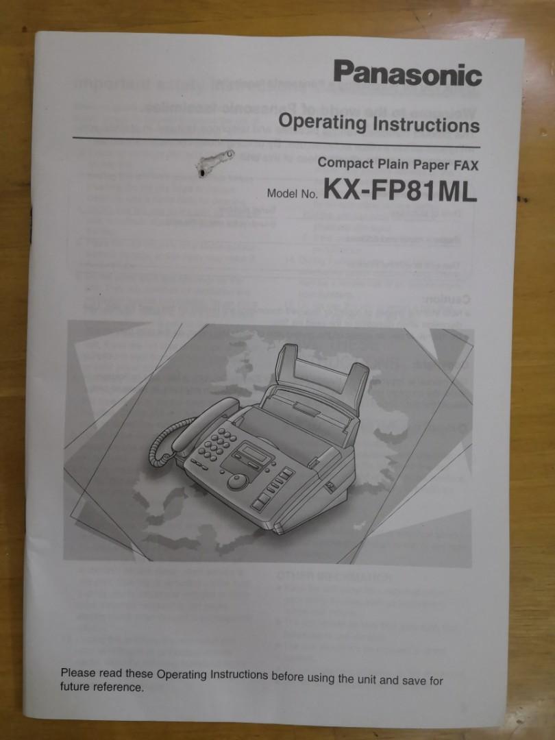 Panasonic Compact Plain Paper Fax Model KX-FP81ML fax machine ...