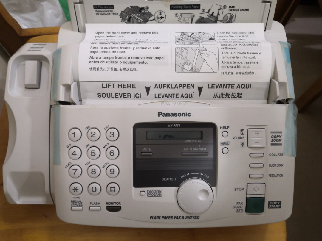 Panasonic Compact Plain Paper Fax Model KX-FP81ML fax machine ...