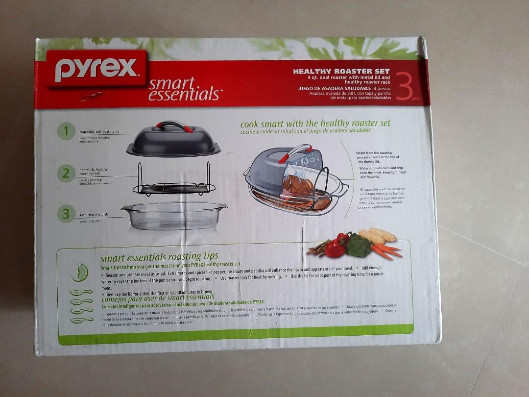 Pyrex Smart Essentials Healthy Roaster Set (New/ Oven Safe), TV & Home ...