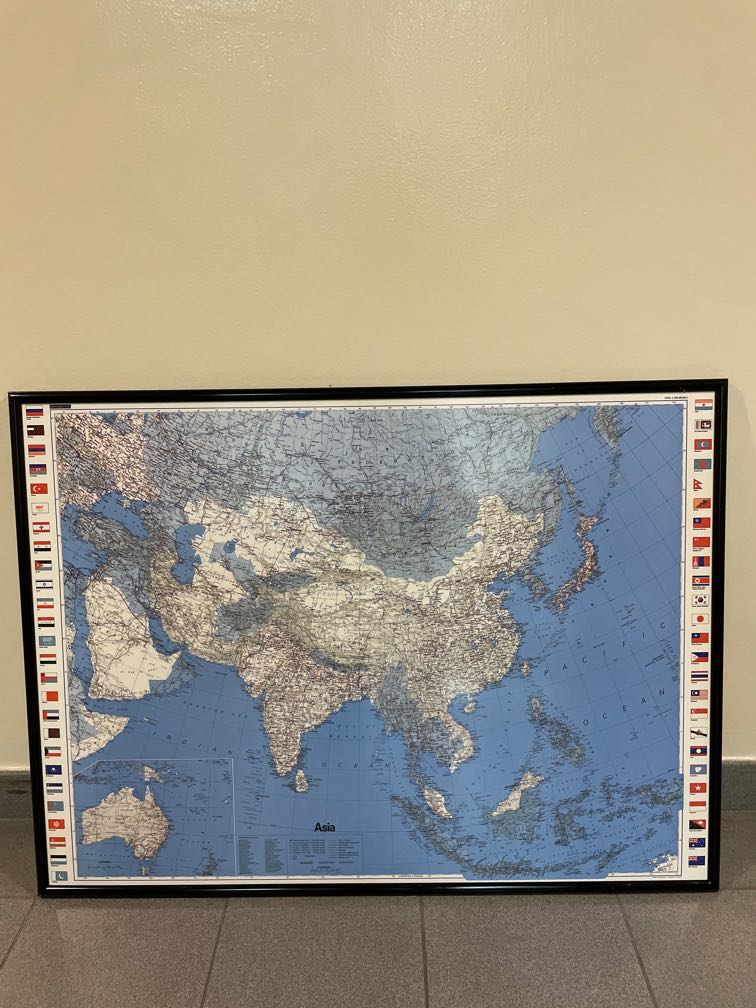 SouthEast Asia World Map Frame, Furniture & Home Living, Home Decor ...