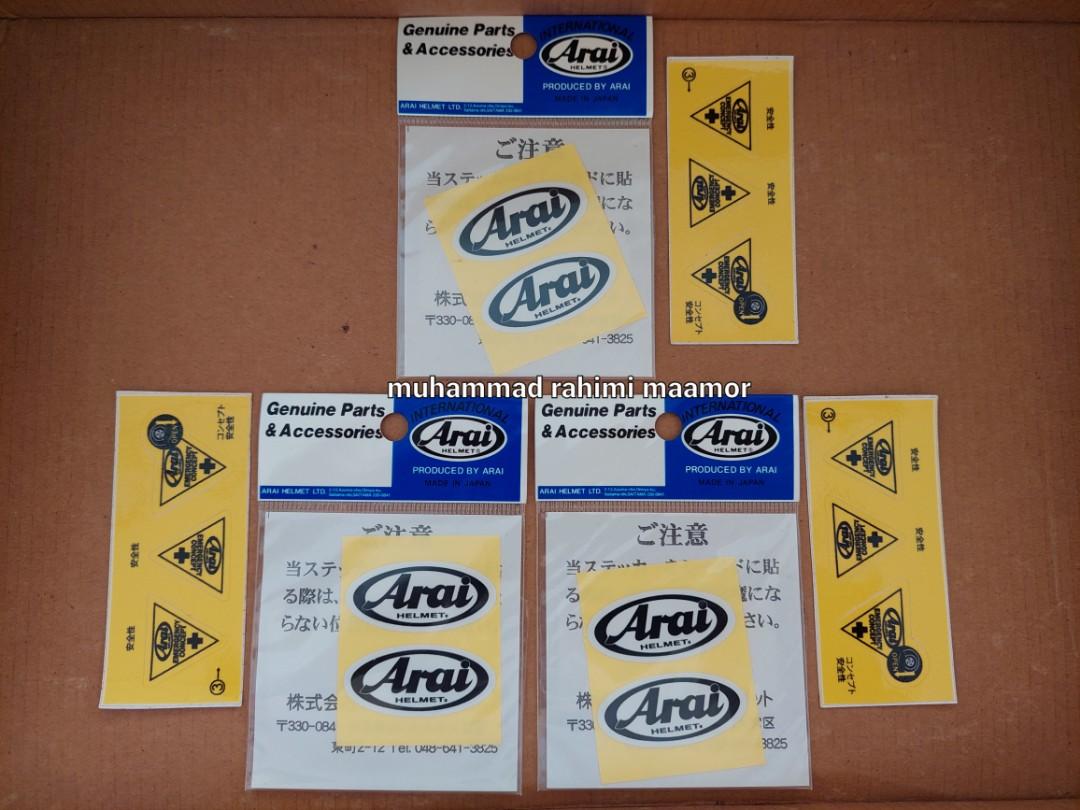 Sticker arai logo visor original, Auto Accessories on Carousell