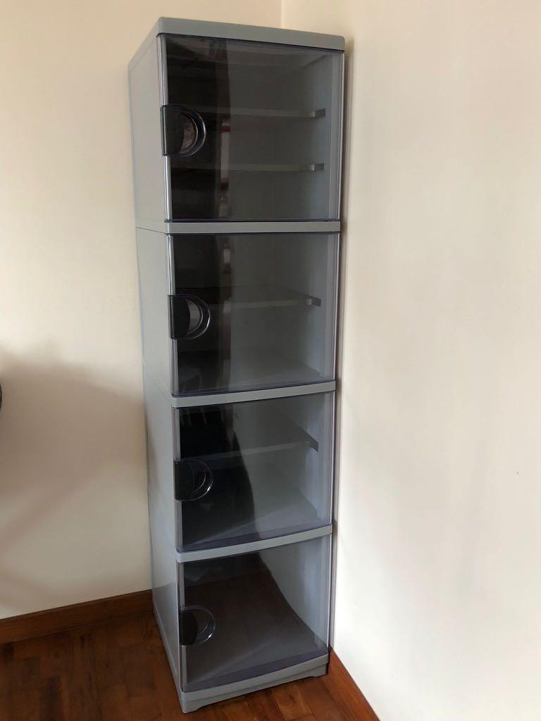 Toyogo 4-tier storage rack with internal shelving dividers, Furniture ...