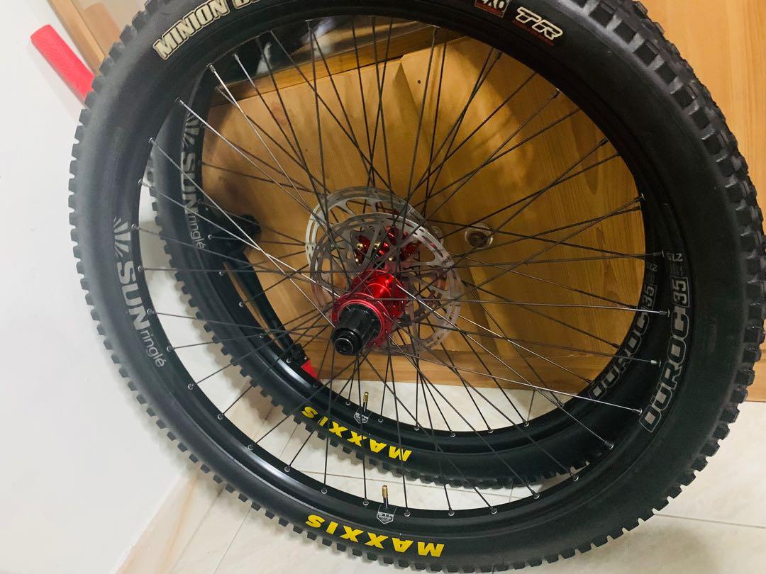 Tubeless! Wheelset non boost pair KM390 with HG hub and Maxxis DHR DHF ...
