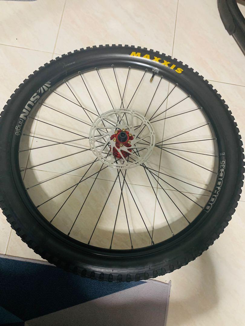 Tubeless! Wheelset non boost pair KM390 with HG hub and Maxxis DHR DHF ...