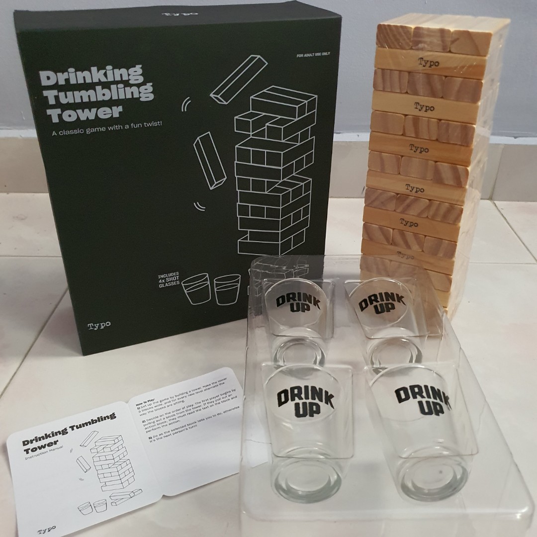 TYPO Drinking Tumbling Tower / Jenga, Hobbies & Toys, Toys & Games on ...