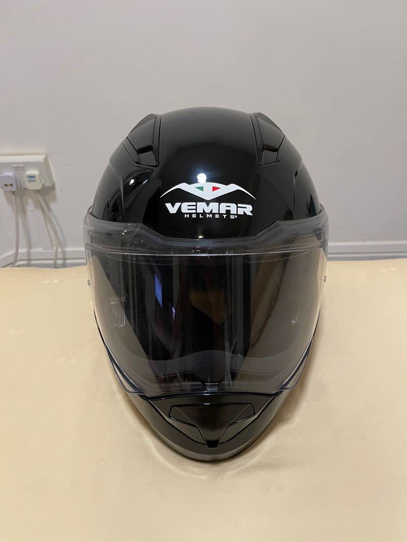 Vemar Sharki Modular PSB Approved Helmet Gloss Black in Size S with Sun ...