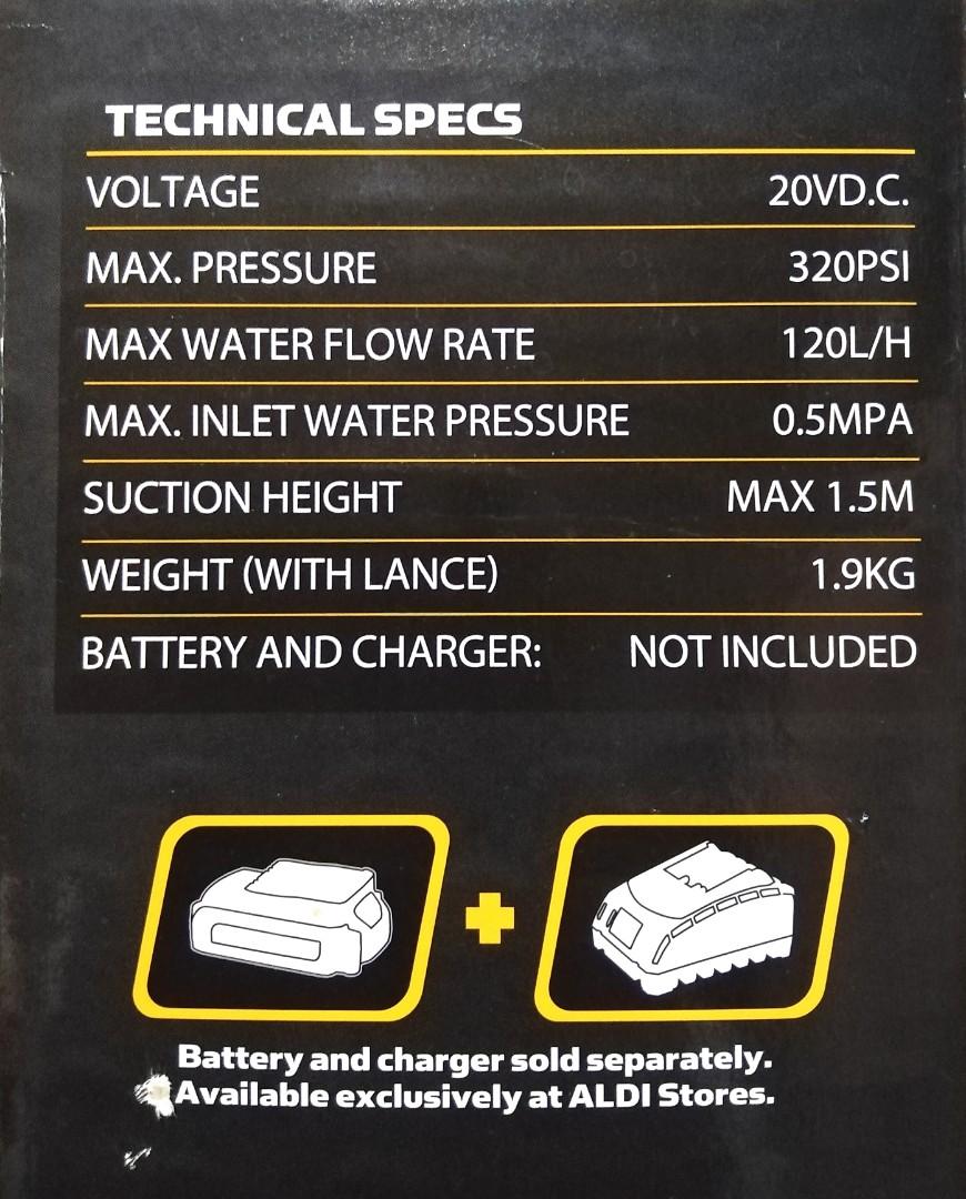 Workzone Cordless Portable Pressure Washer Spray Gun Skin, Furniture ...