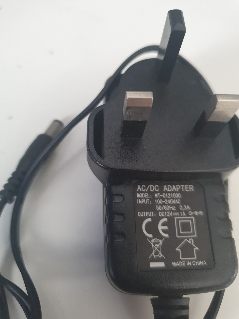 AC adaptor to DC output 12V 1A, Computers & Tech, Parts & Accessories ...
