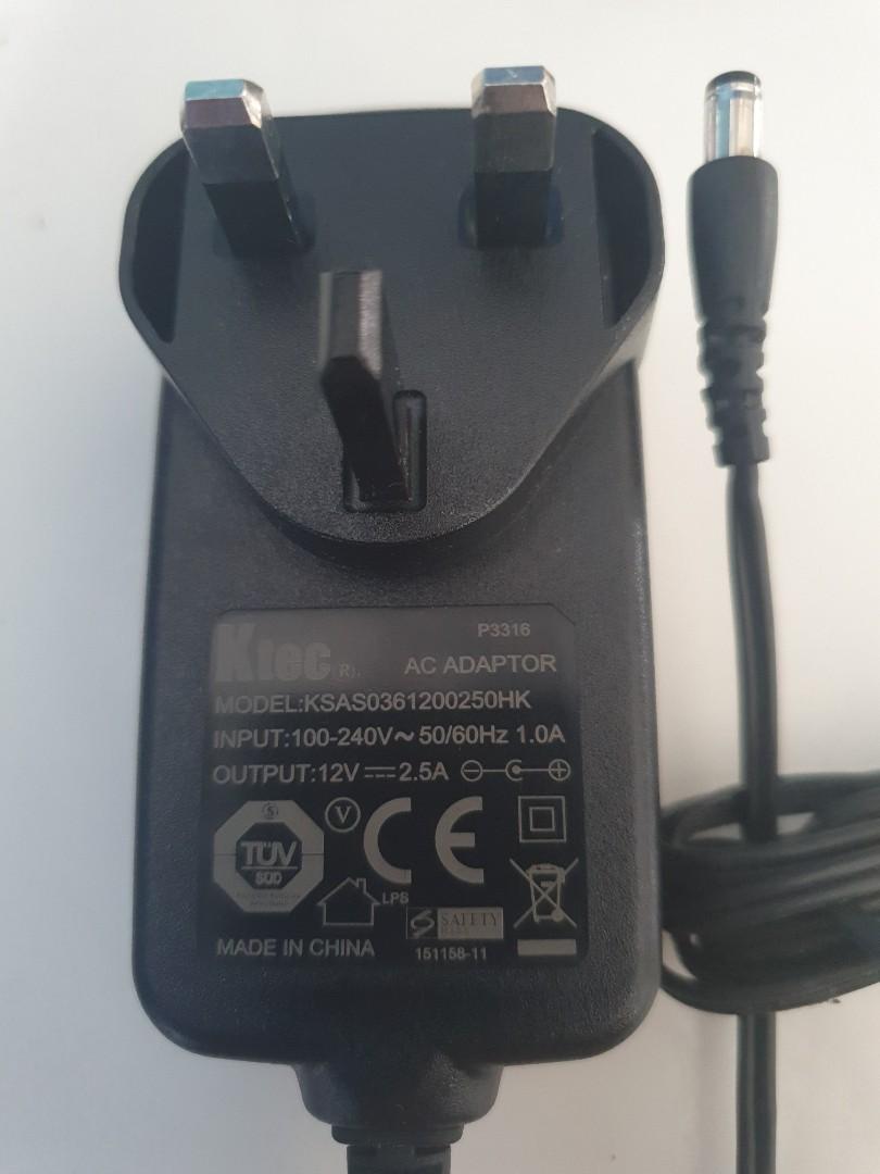 AC adaptor to DC output 12v 2.5A, Computers & Tech, Parts & Accessories ...