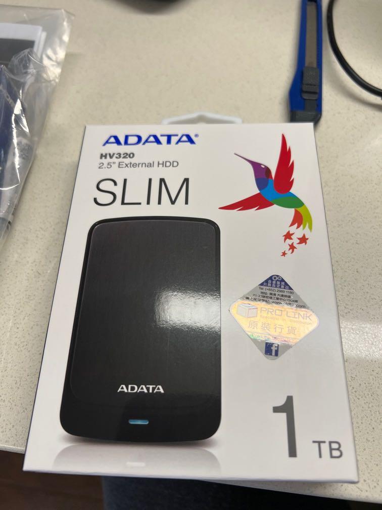 Adata HV320 1TB portable hardside, 電腦＆科技, 電腦周邊及配件, 硬碟及儲存器 - Carousell