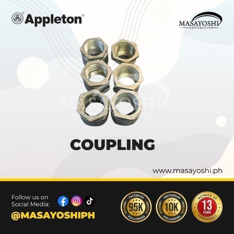 Appleton Rigid Three-Piece Coupling, 1-1/2", Threaded, Malleable ...