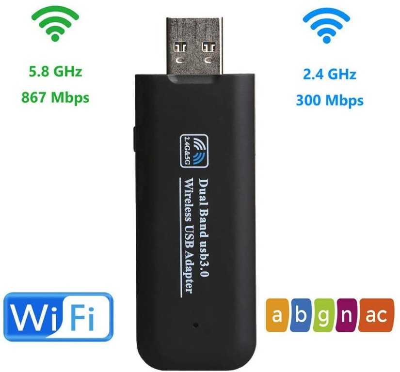 Connecting RTL8812AU Realtek USB 3.0 Network Adapter 1200 Mbps 5.8 GHz ...