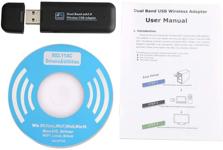 Connecting RTL8812AU Realtek USB 3.0 Network Adapter 1200 Mbps 5.8 GHz ...