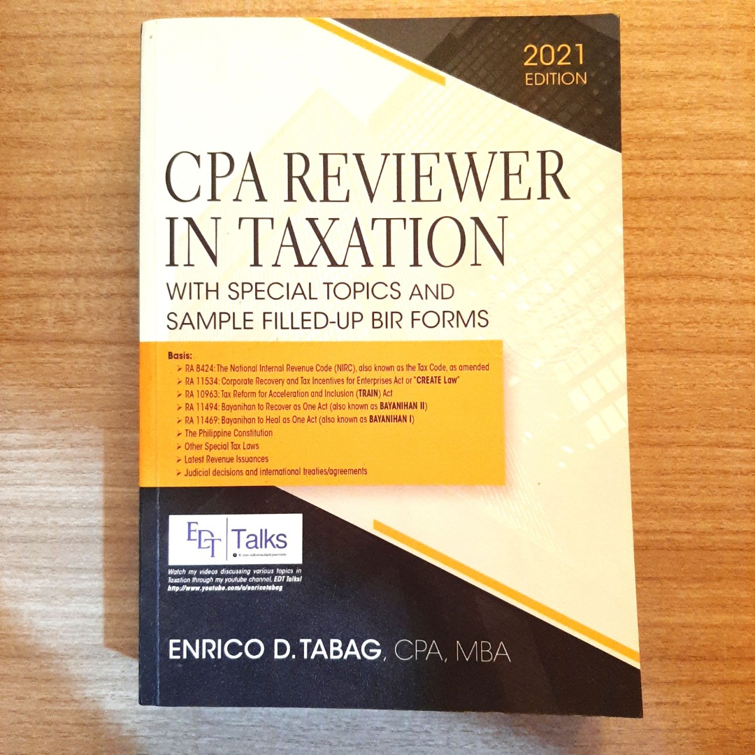 CPA Reviewer in Taxation by Enrico D. Tabag [2021 ED], Hobbies & Toys ...