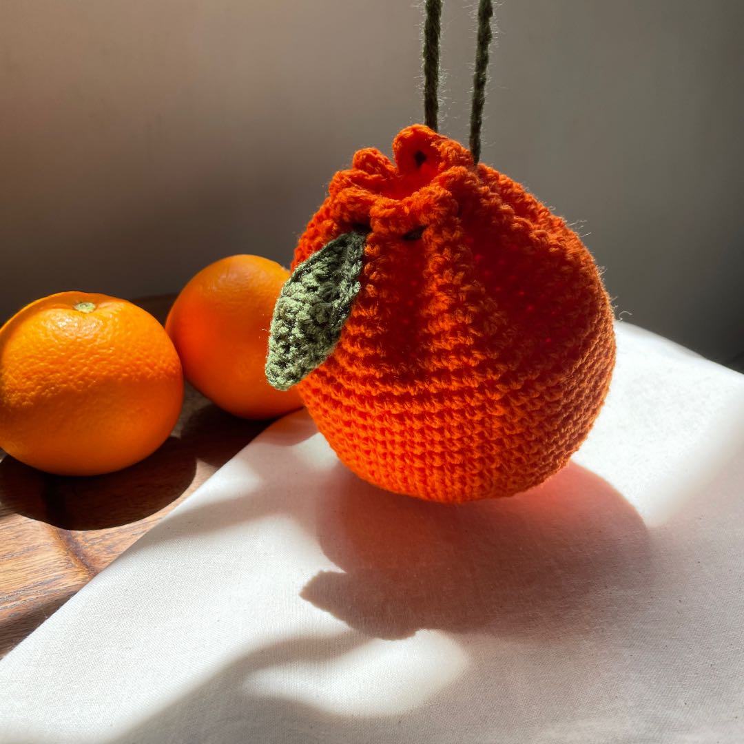 Crochet Round Fruit Pouch, Hobbies & Toys, Stationery & Craft, Handmade ...