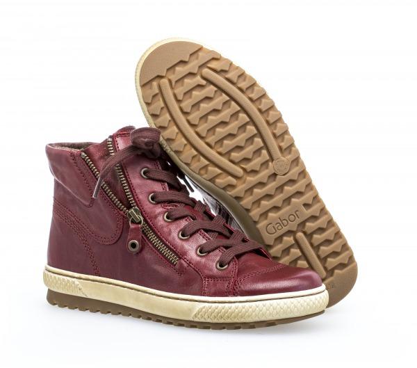 Gabor red laced boots, 女裝, 鞋, 平底鞋 - Carousell