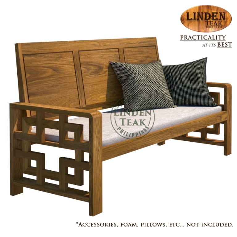 Handcrafted Solid Teak Wood GT Abstract 3-Seater Sofa Furniture ...