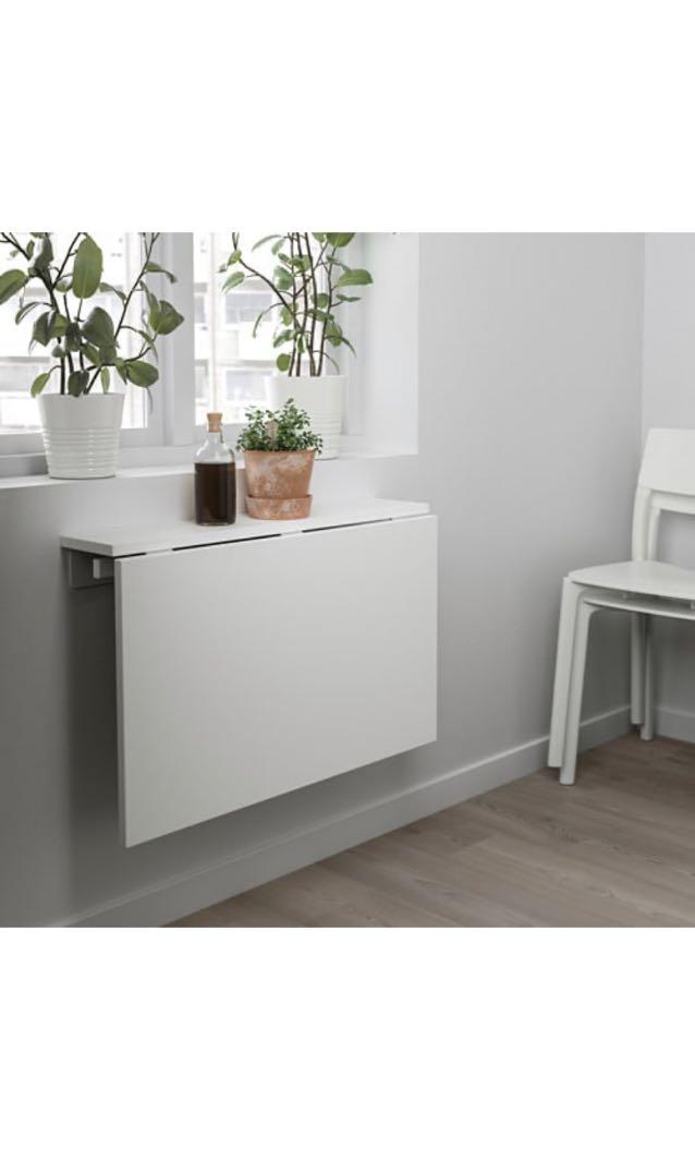 IKEA NORBERG WALL MOUNTED DROP LEAF TABLE, Furniture & Home Living ...