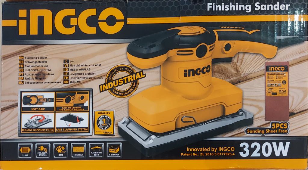 INGCO Finishing Sander 320W, Furniture & Home Living, Home Improvement ...