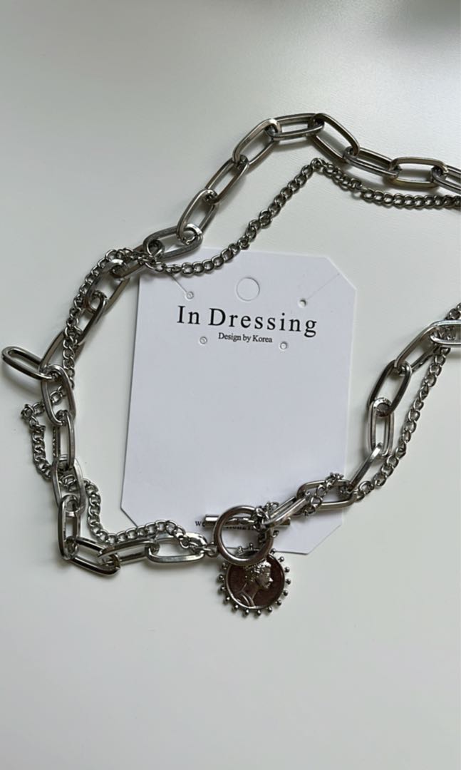 Korean silver thick chain necklace, Women's Fashion, Jewelry ...