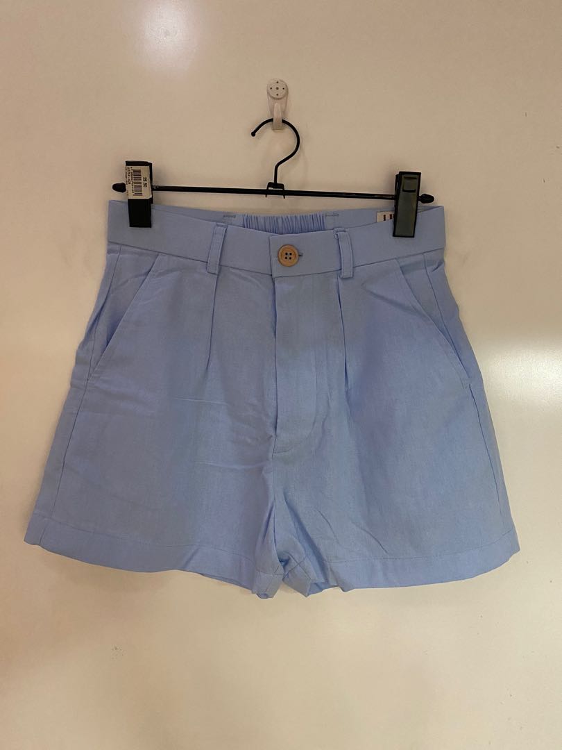 Linen Lab shorts (blue shorts), Women's Fashion, Bottoms, Shorts on ...